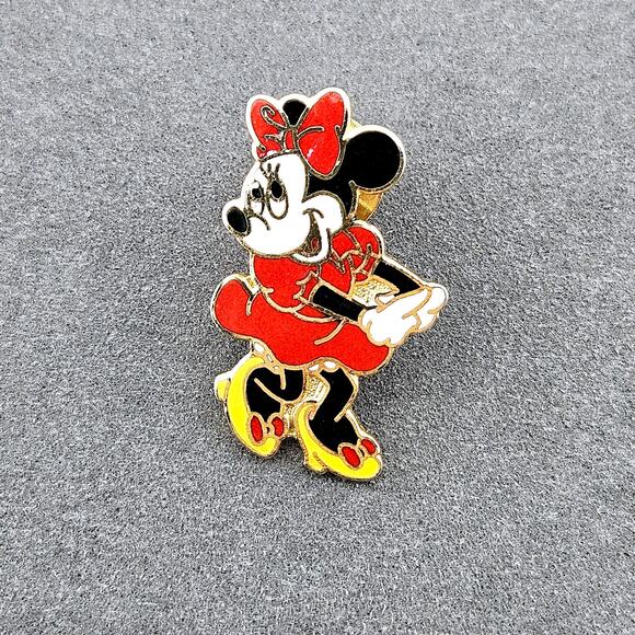 Disney | Jewelry | Disney Minnie Mouse Red Dress Character Pin Cute ...
